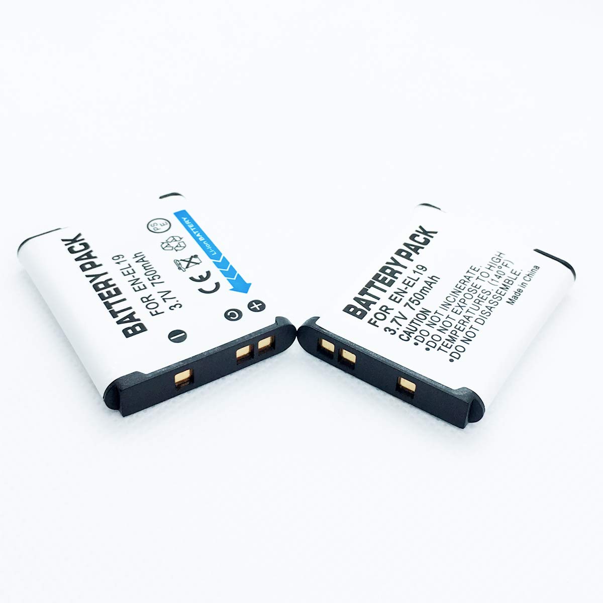 Battery 2 Pack and USB Rapid Travel Charger for Nikon Coolpix S6600, S6700, S6800, S6900, S7000 Digital Camera