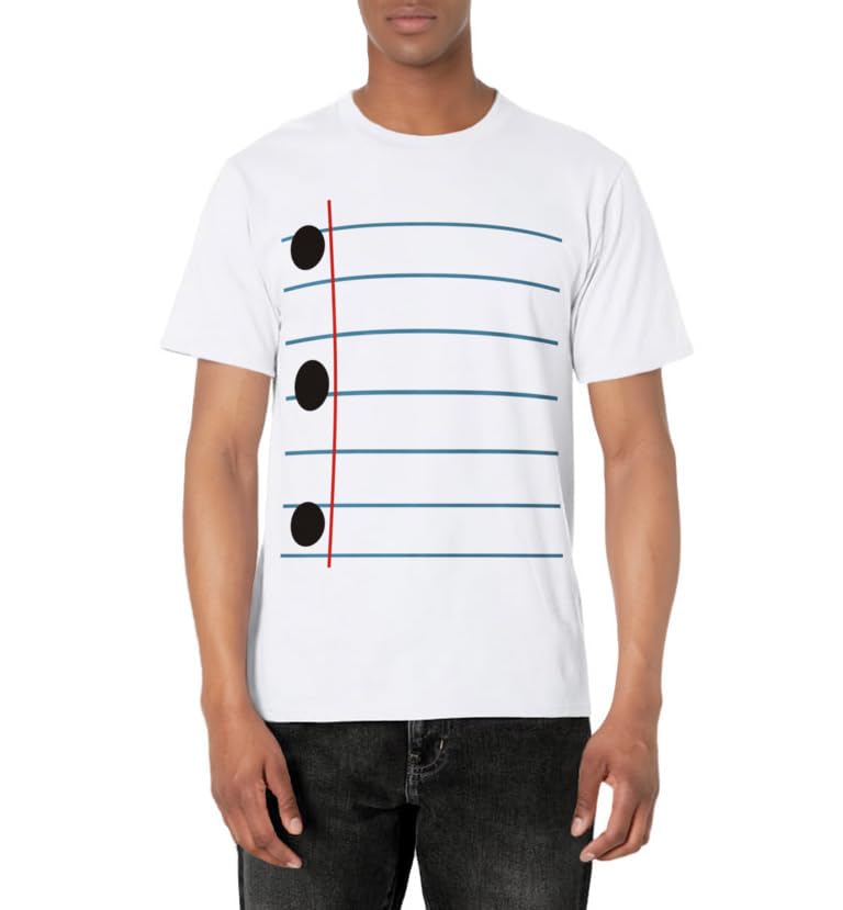 Three Hole Punch College Ruled Paper Costume T-Shirt T-Shirt