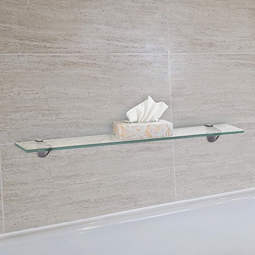 Fab Glass and Mirror S-12x21RECCHBR Rectangle Glass Shelf, 12" X 21", Clear