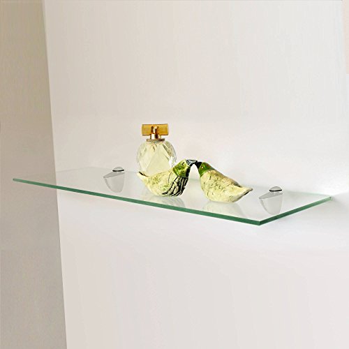 Fab Glass and Mirror S-12x21RECCHBR Rectangle Glass Shelf, 12" X 21", Clear