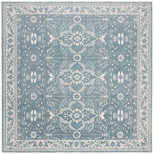 SAFAVIEH Restoration Vintage Collection 3' x 5' Blue RVT403M Handmade Distressed Wool & Viscose Area Rug