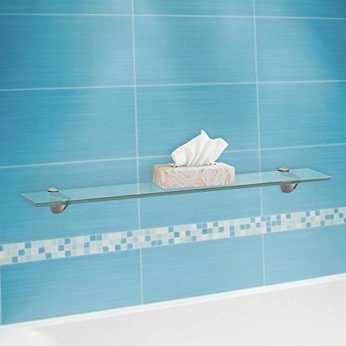 Fab Glass and Mirror S-12x21RECCHBR Rectangle Glass Shelf, 12" X 21", Clear