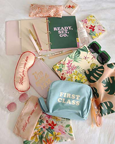 ban.do Getaway Travel Clutch Wristlet, Pink Passport and Card/ID Holder with Removable Wrist Strap, I'm Outta Here
