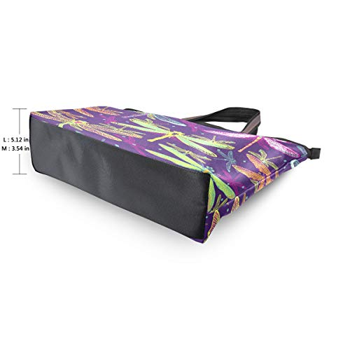 Zip Tote Bag Colorful Dragonfly Women's Handbags Shoulder Bags Satchel Purse