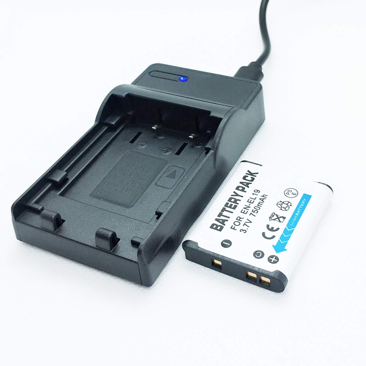 Battery Pack and USB Rapid Travel Charger for Nikon Coolpix S6600, S6700, S6800, S6900, S7000 Digital Camera