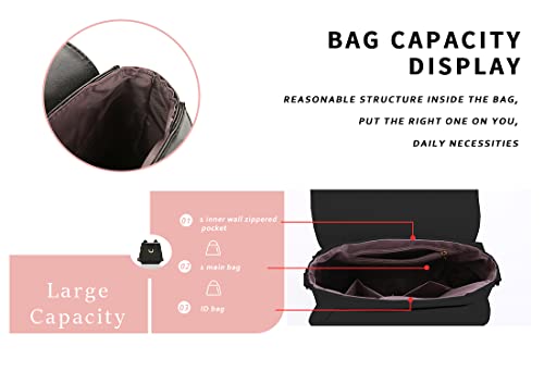 JHVYF Moon Luna Backpack Cute Kitty Cat Shoulder Bag PU Leather Backpack School Bag Black 3034
