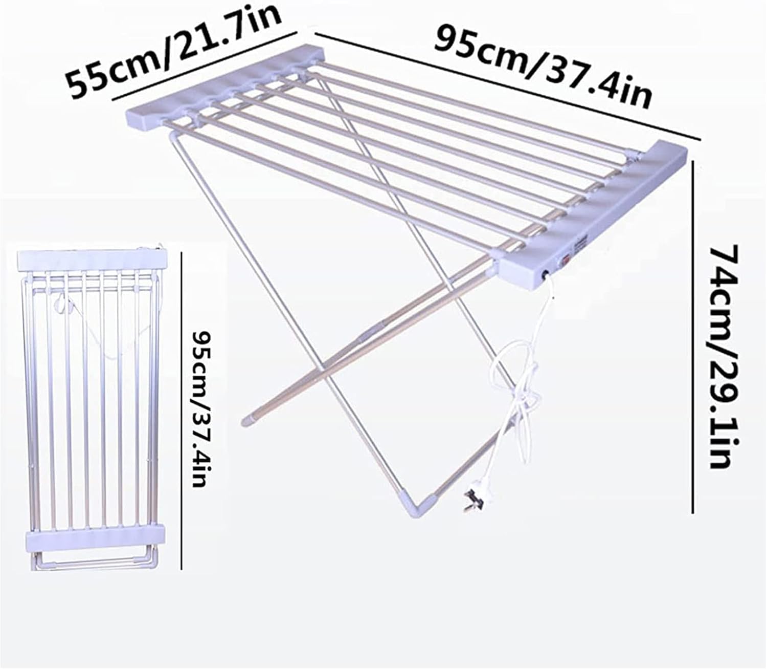 VEraiz 120W Electric Wet Laundry Drying Rack, Folding Electric Dryer, Indoor Stand Heated Clothes Rail for Socks Pants Shirts Underwear