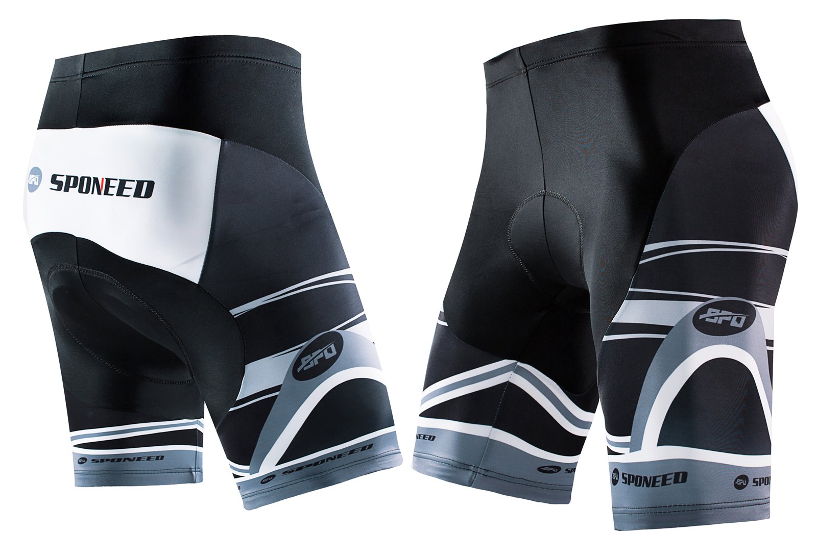 Padded Bike Shorts Men's Cycle Underwear with Padding Bicycle Pants Pockets-Free US XXL Gray Multi