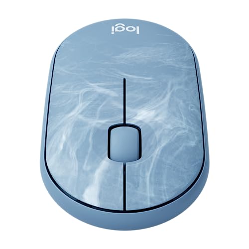 Logitech Pebble Wireless Mouse with Bluetooth or 2.4 GHz Receiver - Blue Marble