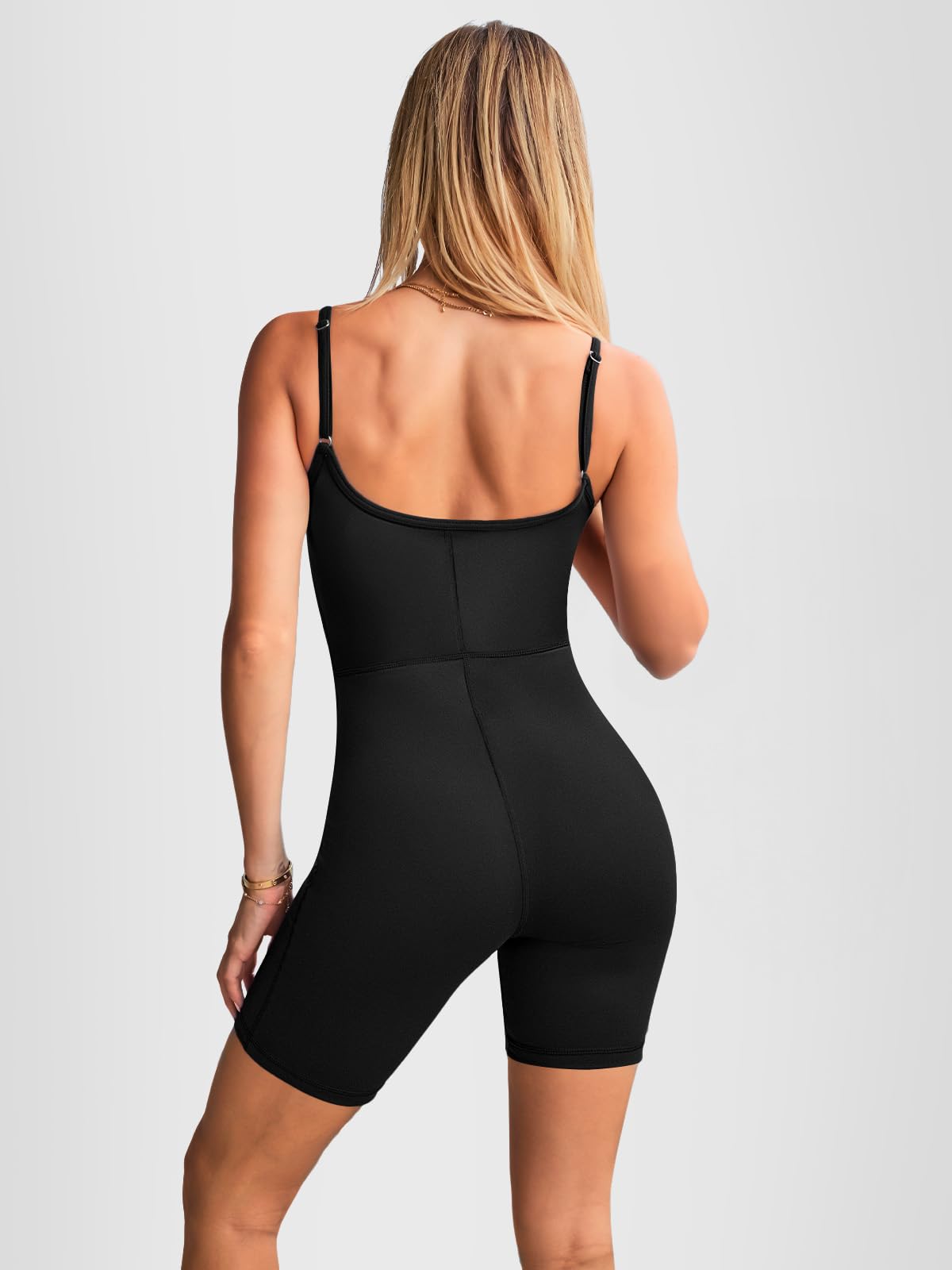 AUTOMET Jumpsuits for Women One Piece Rompers Sexy Shorts Bodysuits Workout Sets Fashion Clothes Summer Gym Outfits Black S