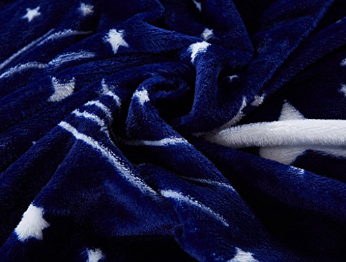 ChezMax Throw Blanket Ultra Soft Blanket Quilt Lightweight Plush Fleece Bed Blanket Cozy Towel Blanket Breathable Warm Throw for Stadium Couch Bed Sofa Chair Office Car Starry Sky-Blue Queen(79"X91")