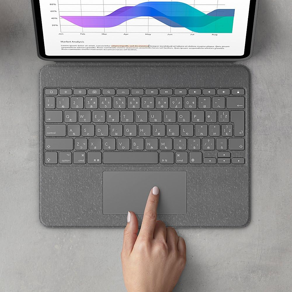 Logitech Combo Touch iPad Pro 12.9-inch(5th, 6th gen - 2021, 2022)Keyboard Case -Detachable Backlit Keyboard with Kickstand, Click-Anywhere Trackpad, Smart Connector - Oxford Gray (Renewed)