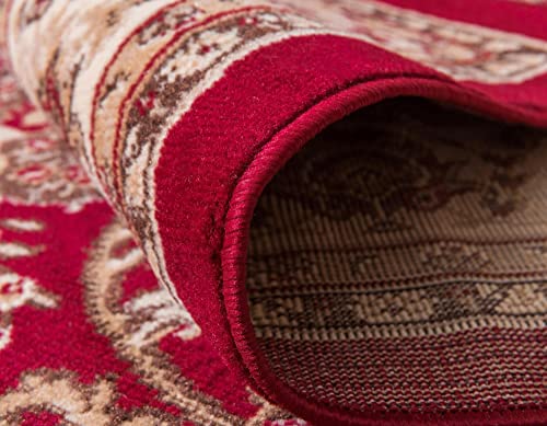 Unique Loom Sialk Hill Collection Traditional Persian Inspired Floral Area Rug, 6 ft x 9 ft, Burgundy/Ivory