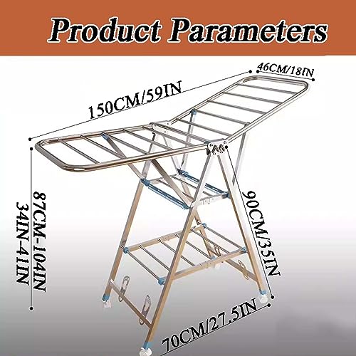 Clothes Drying Racks Outdoor, Heavy Duty Laundry Drying Rack, Portable Drying Rack Clothing, Folding Space Saving Garment Rack, Blanket Rack Clothesline, for Indoor Outdoor