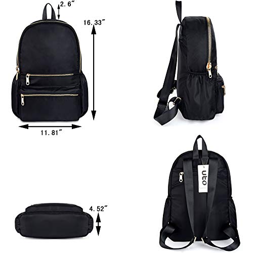 UTO Fashion Backpack Oxford Waterproof Cloth Nylon Rucksack School College Bookbag Shoulder Purse Black