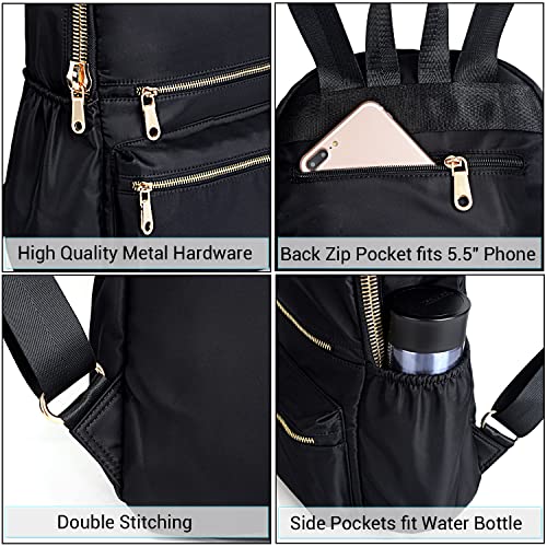 UTO Fashion Backpack Oxford Waterproof Cloth Nylon Rucksack School College Bookbag Shoulder Purse Black