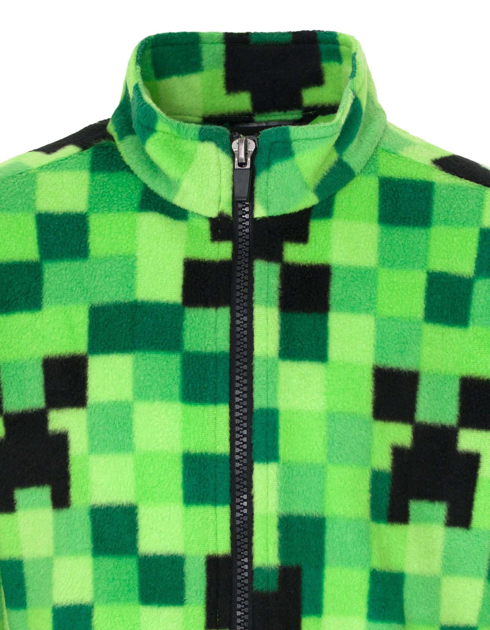 Minecraft Creeper Little Boys Fleece Zip Up Jacket Green 7-8
