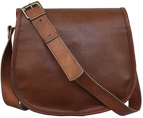 Leather Purse Women Shoulder Bag Crossbody Satchel Ladies Tote, Brown, Size 14.0