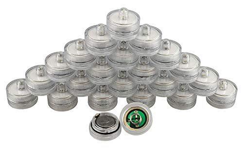 SAMYO Set of 12 Waterproof Wedding Submersible Battery LED Tea Lights Underwater Sub Lights- Wedding Centerpieces Party Decorate (Blue)