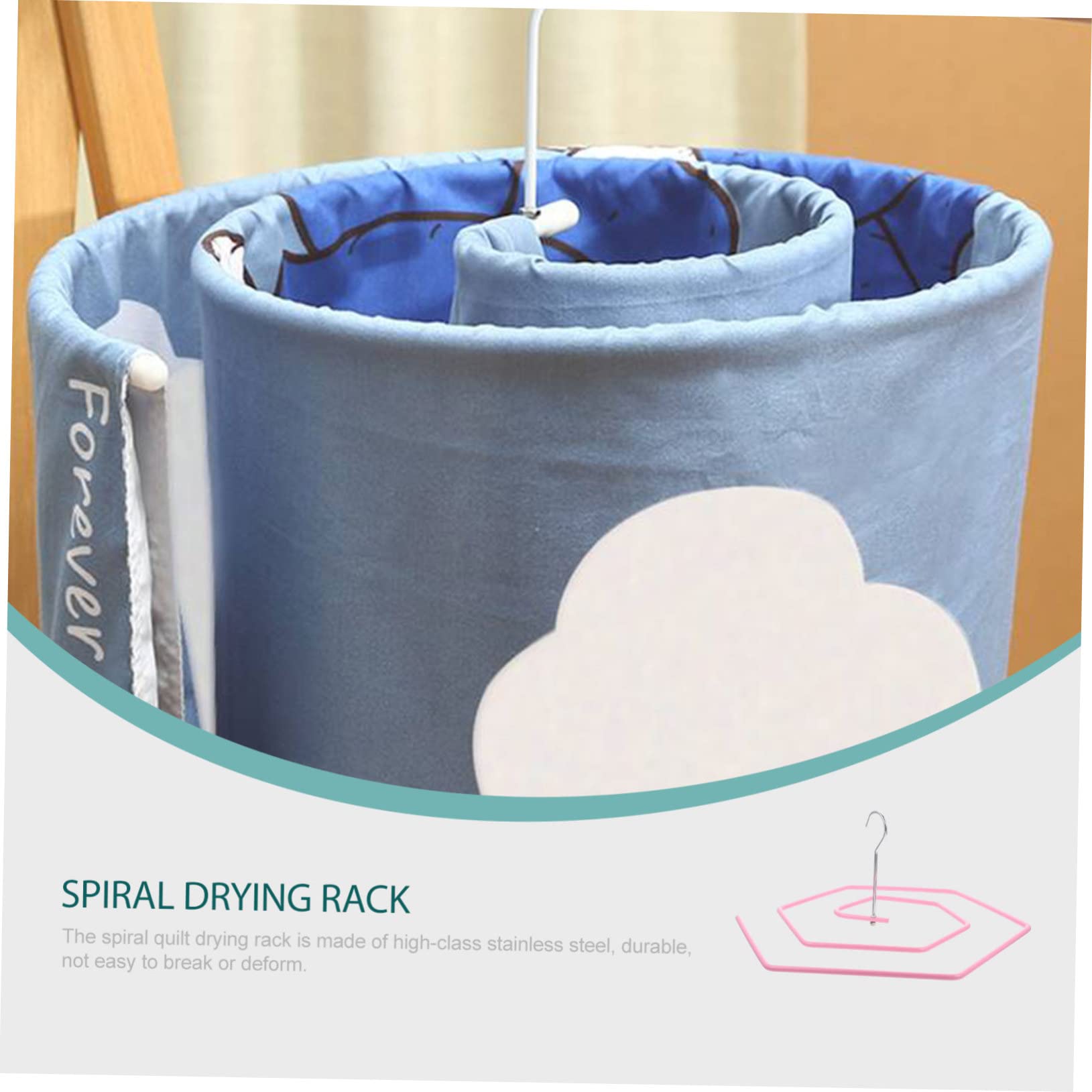 Alipis Stainless Steel Revolving Clothes Round Bed Sheets Round Blanket Indoor Clothes Drying Rack Clothes Drying Rack Folding Indoor Laundry Racks for Drying Clothes Clothesline Outdoor