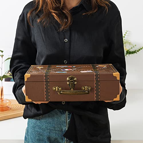 SLPR Cardboard Small Suitcase Boxes (Set of 3) | Paperboard Travel for Birthday Wedding Decoration | Largest Suitcase is 12β Length x 8β Width x 3.5β Height
