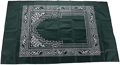 Hitopin Travel Prayer Mat, 60cm*100cm Praying Rug, Portable Polyester Prayer Rug with Compass, Islamic Waterproof Prayer Mat, Muslim Prayer Mat, for Ramadan Gifts, Islamic Prayer (Green)