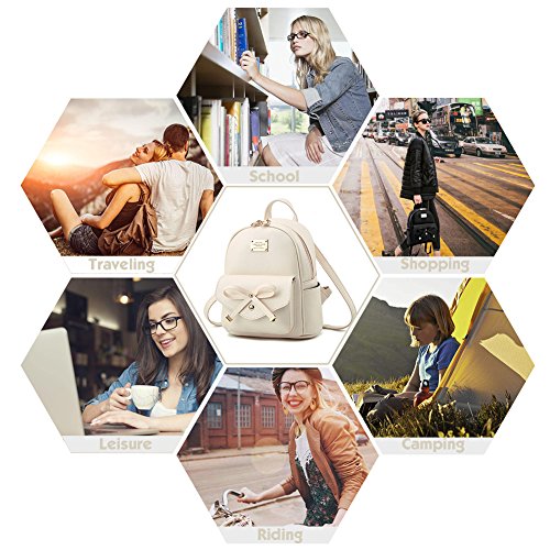 LCFUN Cute Mini Leather Backpack Fashion Small Daypacks Purse for Girls and Women