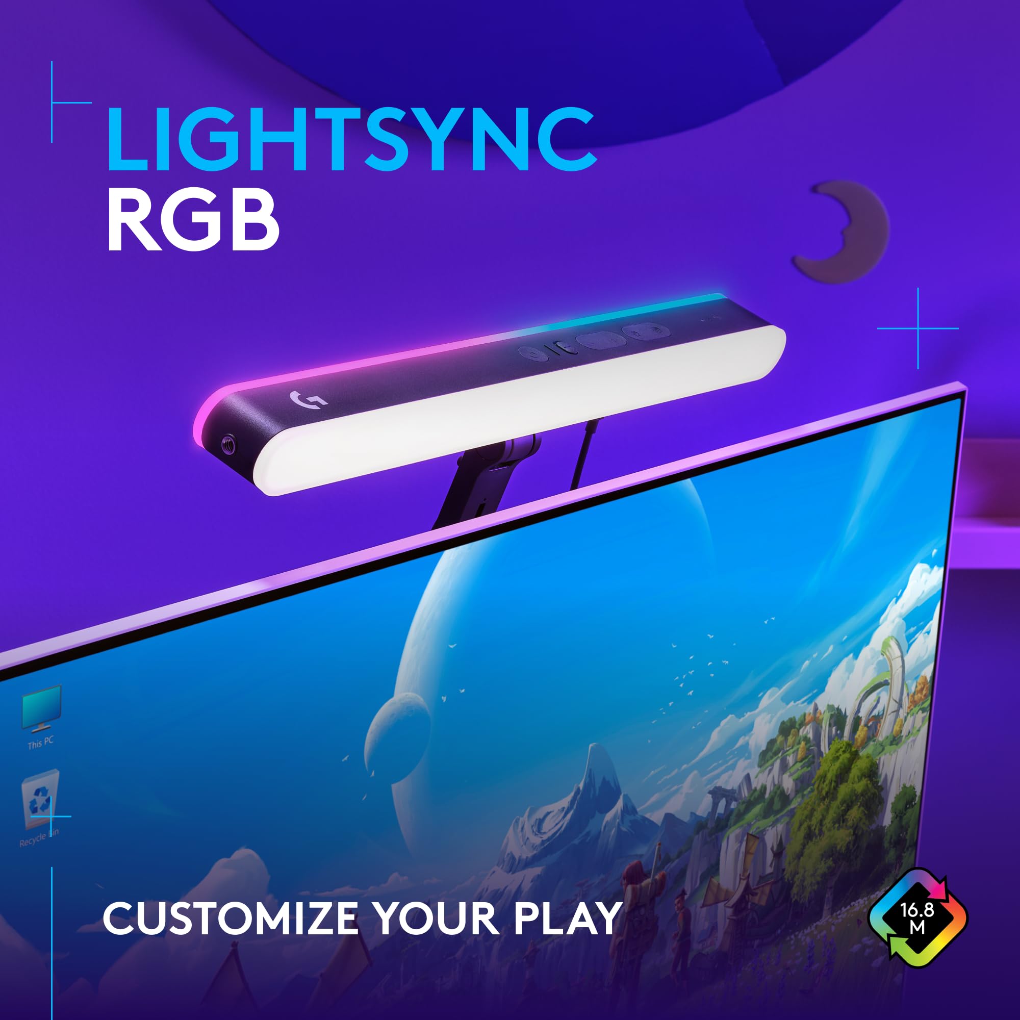 Logitech G Litra Beam LX Premium Dual-Sided RGB LED Streaming Key Light With TrueSoft, for Streaming, Broadcasting, LIGHTSYNC, Bluetooth, USB, PC/Mac – Graphite