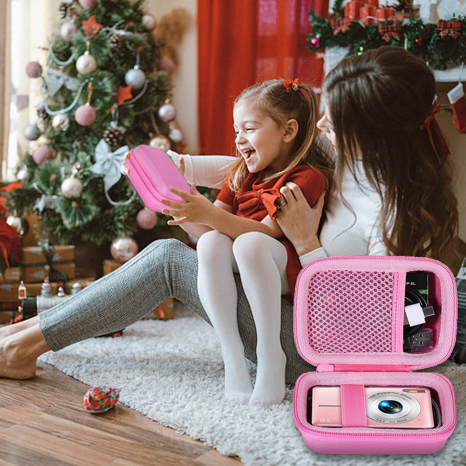 co2CREA Hard Case Compatible with CAMKORY/Lecran/KODAK PIXPRO/VAHOIALD/AiTechny Digital Camera Video Camera, Pink