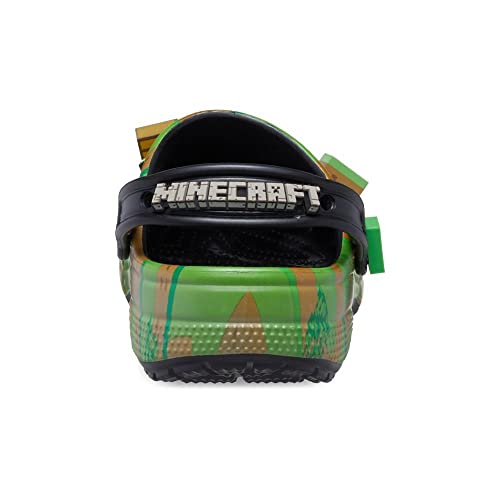 Crocs Unisex Classic Minecraft Clogs, Multi Green, Numeric_7 US Men