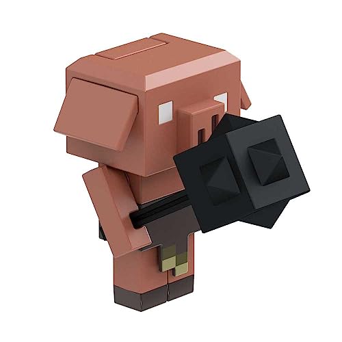 Mattel Minecraft Legends 3.25-inch Action Figures with Attack Action and Accessory, Collectible Toys (Piglin Runt)