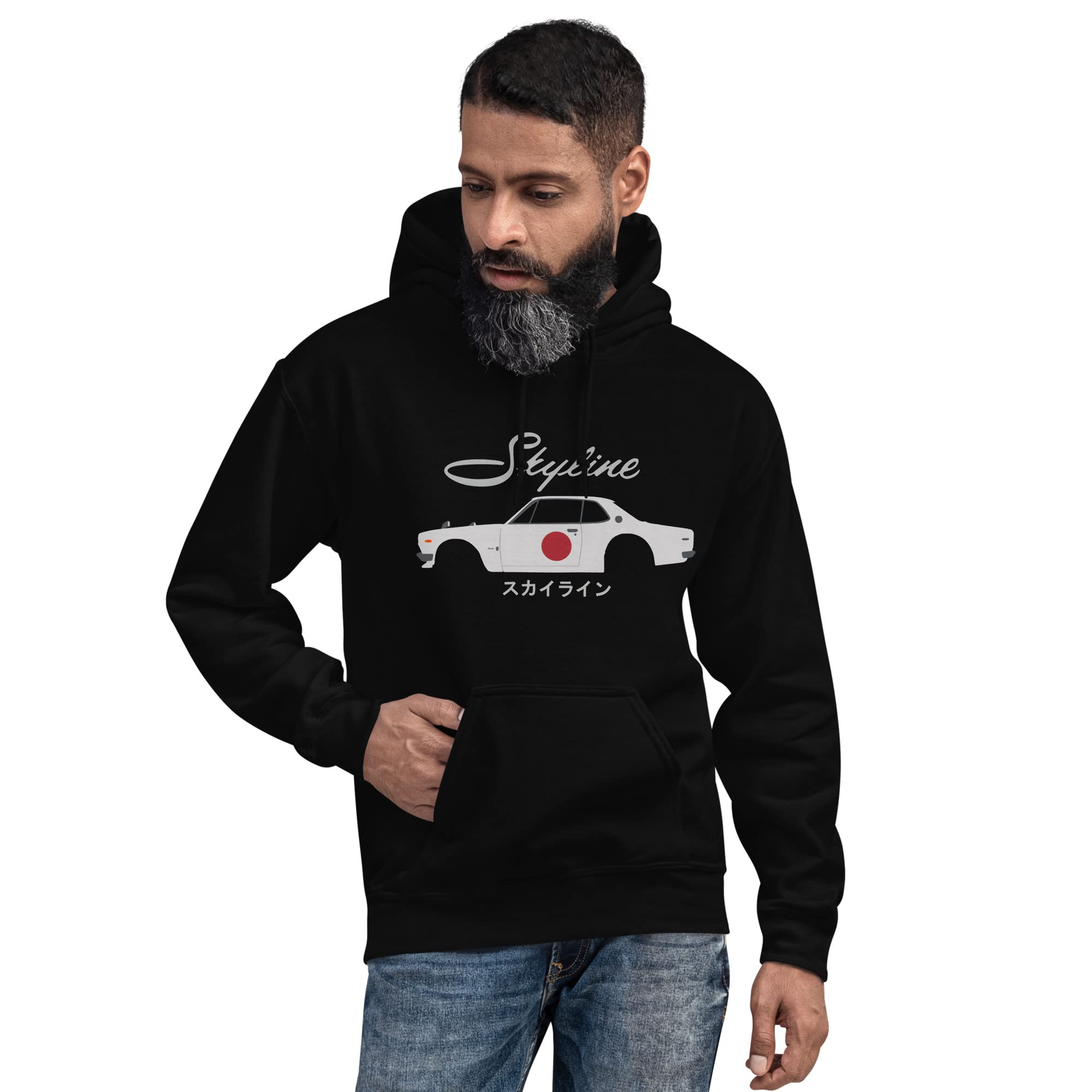 Skyline Hakosuka GT-R Japanese JDM Vintage Datsun GTR Art Unisex Hoodie Black