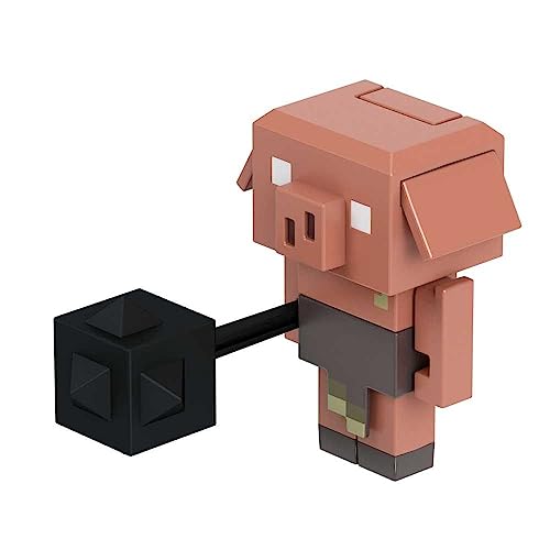 Mattel Minecraft Legends 3.25-inch Action Figures with Attack Action and Accessory, Collectible Toys (Piglin Runt)