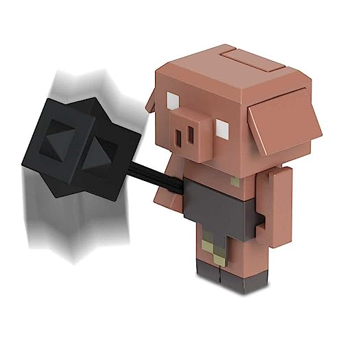 Mattel Minecraft Legends 3.25-inch Action Figures with Attack Action and Accessory, Collectible Toys (Piglin Runt)