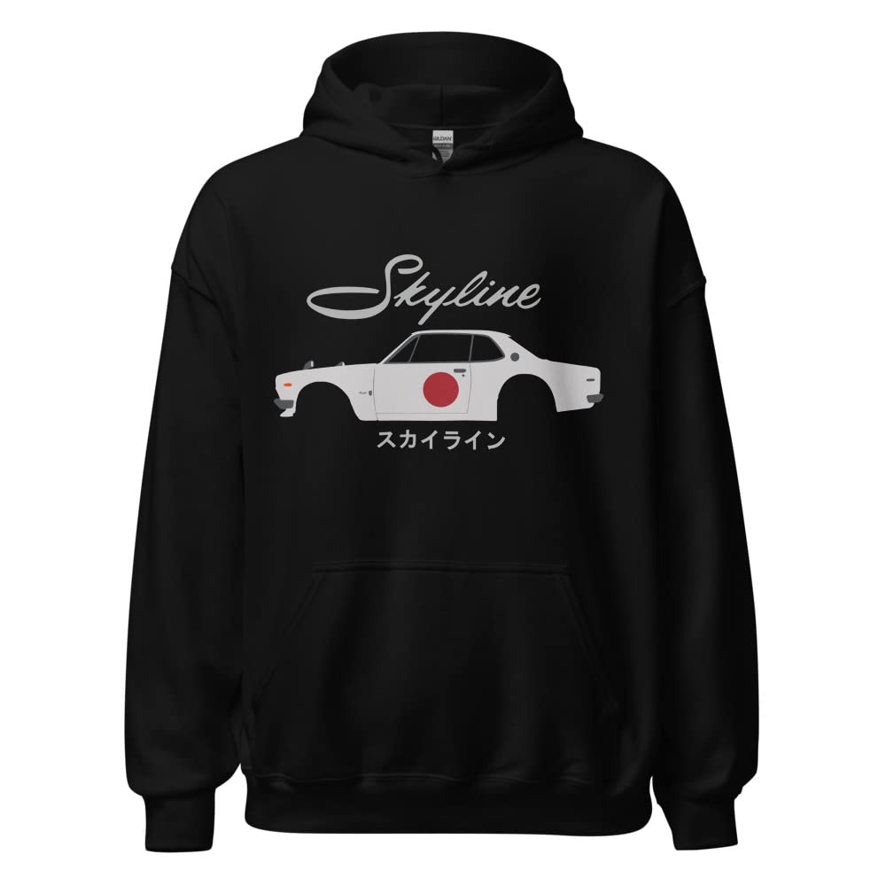 Skyline Hakosuka GT-R Japanese JDM Vintage Datsun GTR Art Unisex Hoodie Black
