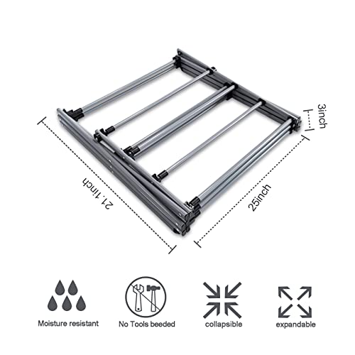 Clothes Drying Rack Folding Indoor 3-Tier Extendable Clothing Dryer Rack, Foldable Laundry Drying Racks, Accordion Collapsible Portable Laundry Racks for Drying Clothes