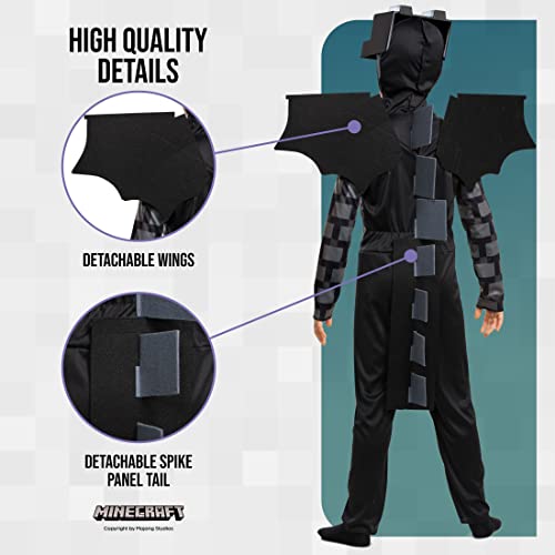 Disguise Minecraft Ender Dragon Costume for Kids, Video Game Inspired Character Outfit, Classic Child Size Medium (7-8) Black (105099K)