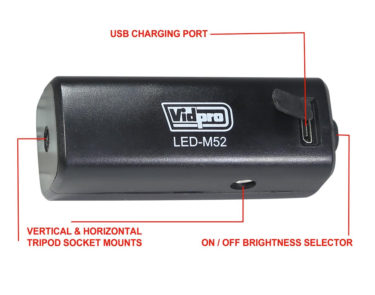 Nikon Coolpix S6900 Digital Camera Lighting LED-M52 Mini LED Light for Action Cameras, Camcorders and Phones - Plus a Free Pack of 4 AAA NiMH Rechargable Batteries - 1000mAh