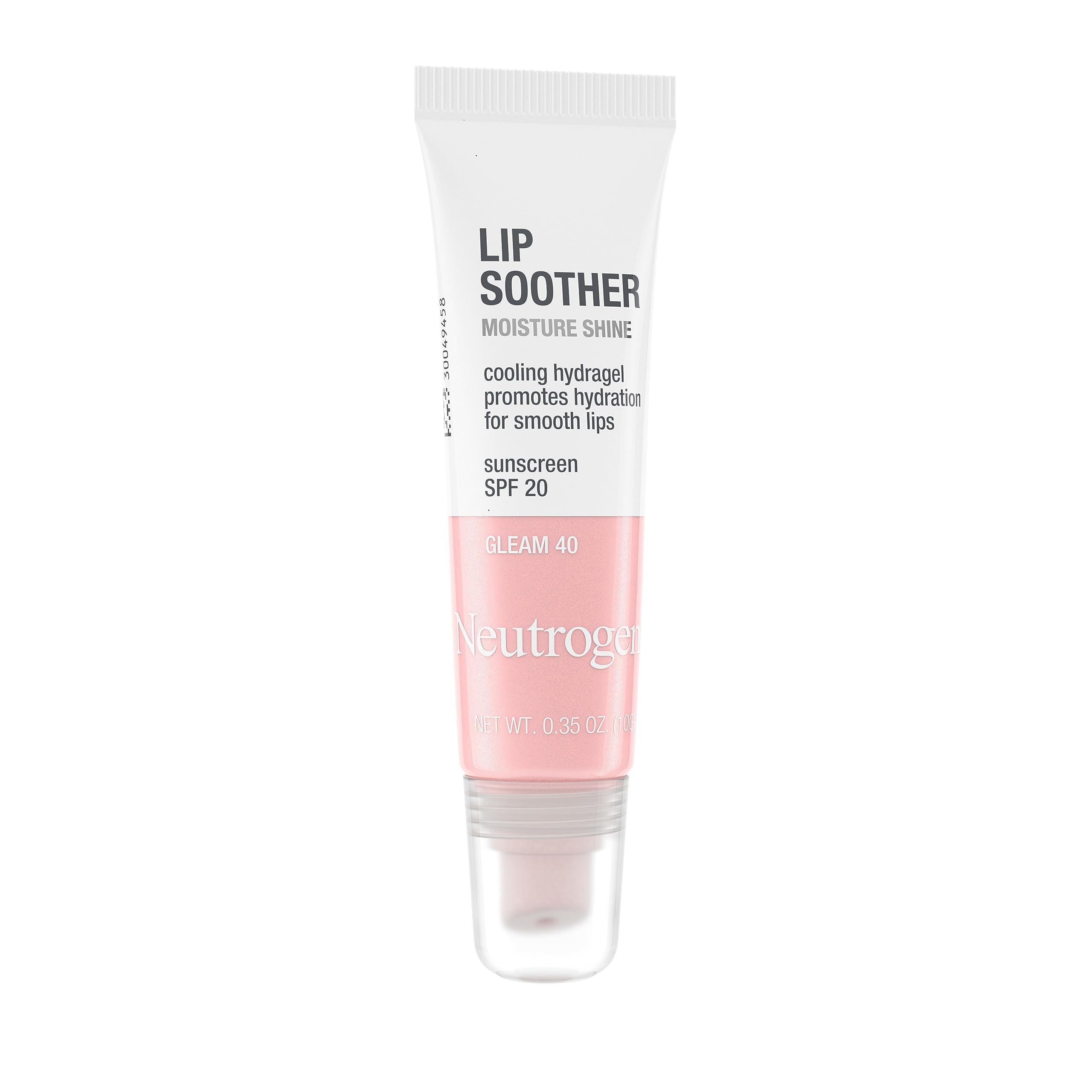Neutrogena MoistureShine Lip Soother Gloss with SPF 20 Sun Protection, High Gloss Tinted Lip Moisturizer with Hydrating Glycerin and Soothing Cucumber for Dry Lips, Gleam 40.35 oz