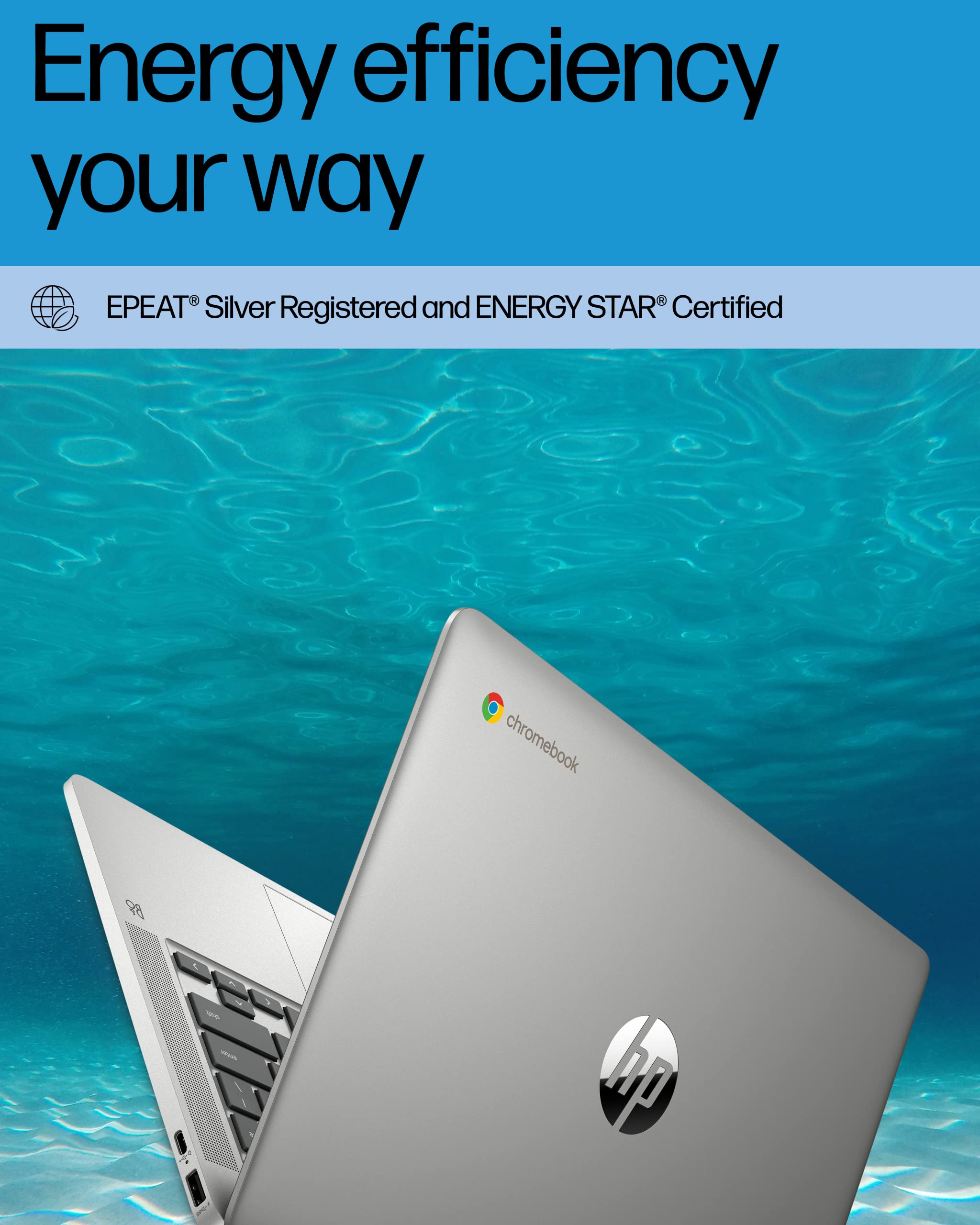 HP 14'' Chromebook Laptop, Intel Celeron N4120, 4 GB RAM, 64 eMMC, HD Display, Chrome OS, Intel UHD Graphics 600, Long Battery Life, Ash Gray Keyboard (14a-na0226nr, 2022, Mineral Silver) (Renewed)