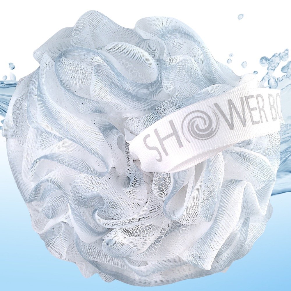 Loofah-Bath-Sponge XL-75g-Soft-Set by Shower Bouquet: 4-Pack-Pastel-Colors - Extra-Large Mesh Pouf Scrubber for Men and Women - Exfoliate with Big Lathering Cleanse
