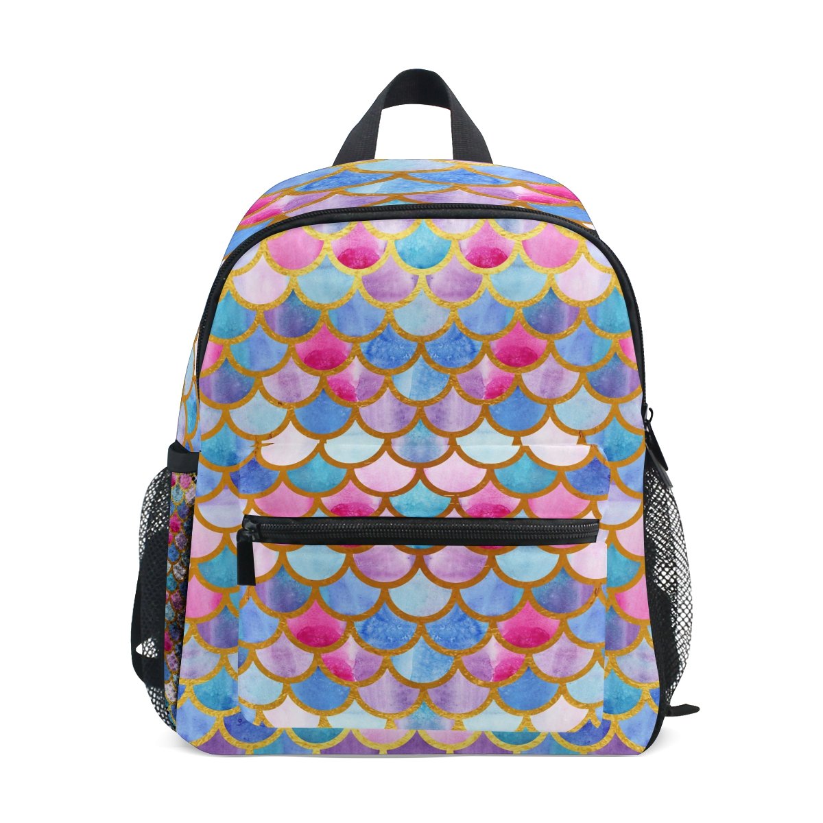 ZZKKO Beach Ocean Sea Colorful Mermaid Scale Kids Backpack Pre-School Bag for Kindergarten Toddler Boy Girls
