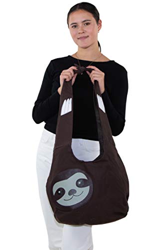 Sleepyville Critters Hang Loose Sloth Hobo Bag On Canvas