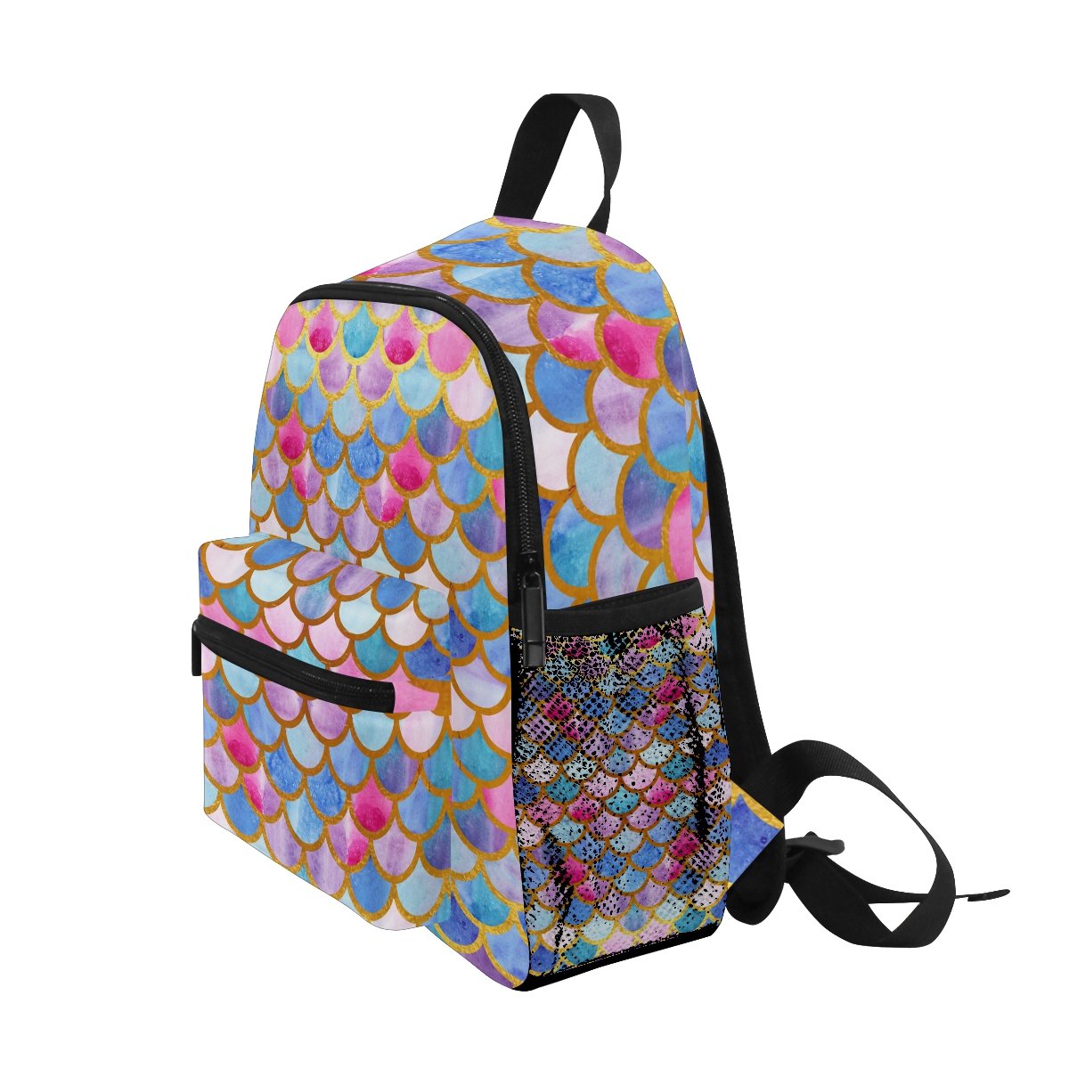 ZZKKO Beach Ocean Sea Colorful Mermaid Scale Kids Backpack Pre-School Bag for Kindergarten Toddler Boy Girls