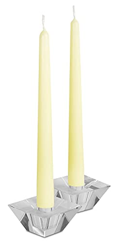 12 Pack Tall Taper Candles - 10 Inch Ivory Dripless, Unscented Dinner Candle - Paraffin Wax with Cotton Wicks - 8 Hour Burn Time