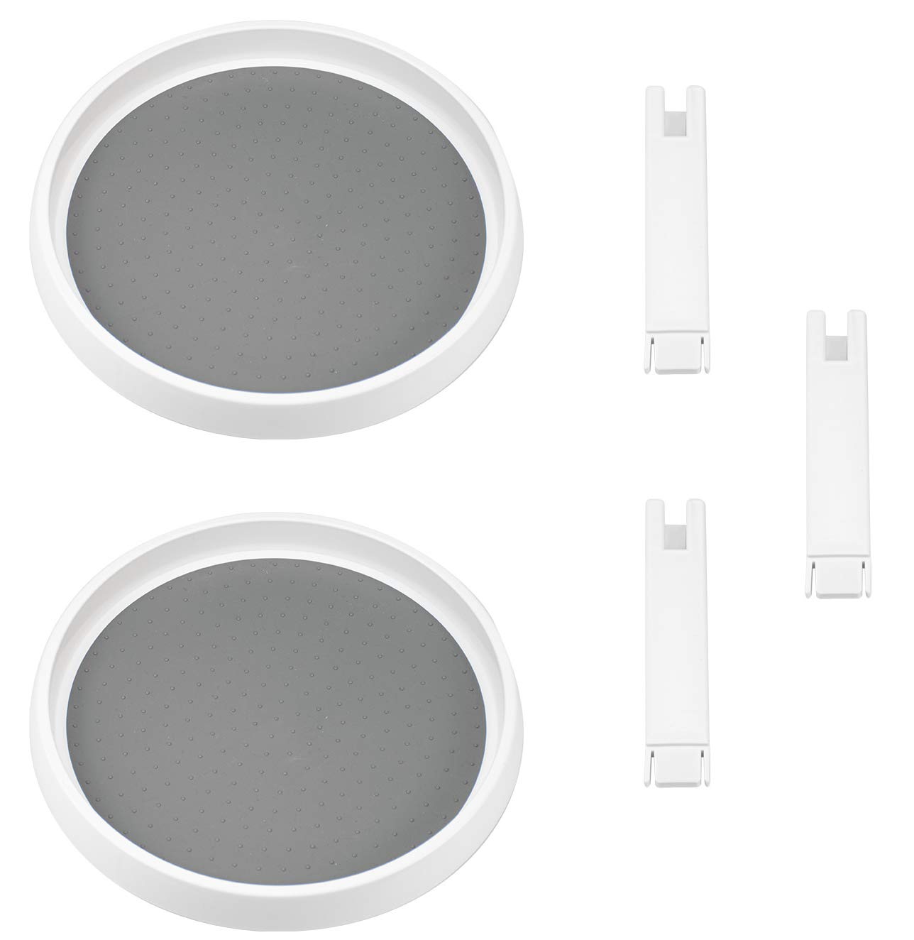 Lawei 2 Pack 2 Tier Lazy Susans Turntable - 10 Inch Pantry Cabinet Lazy Susan Storage Turntable Rotating Spice Rack for Spices, Condiments, Baking