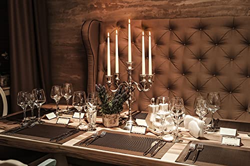 12 Pack Tall Taper Candles - 10 Inch Ivory Dripless, Unscented Dinner Candle - Paraffin Wax with Cotton Wicks - 8 Hour Burn Time