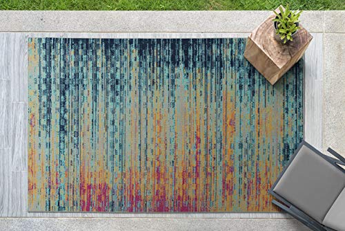 Kaleen 5'3" x 7'3" Area Rug in Multi-Color, Indoor / Outdoor Zuma Beach Collection