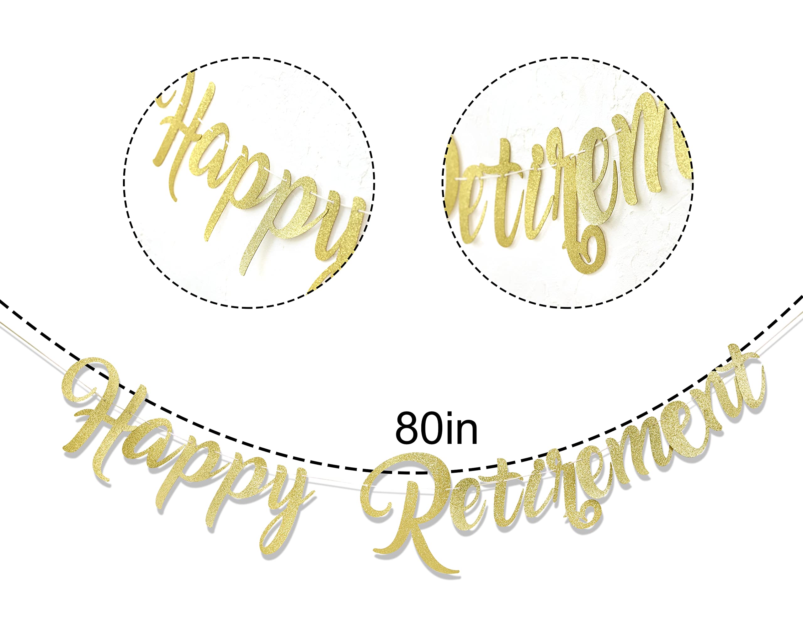 Happy Retirement Banner - Retirement Party Decorations,retirement Banner,happy Retirement Sign,glitter Banner Retirement Decor,office Work Party