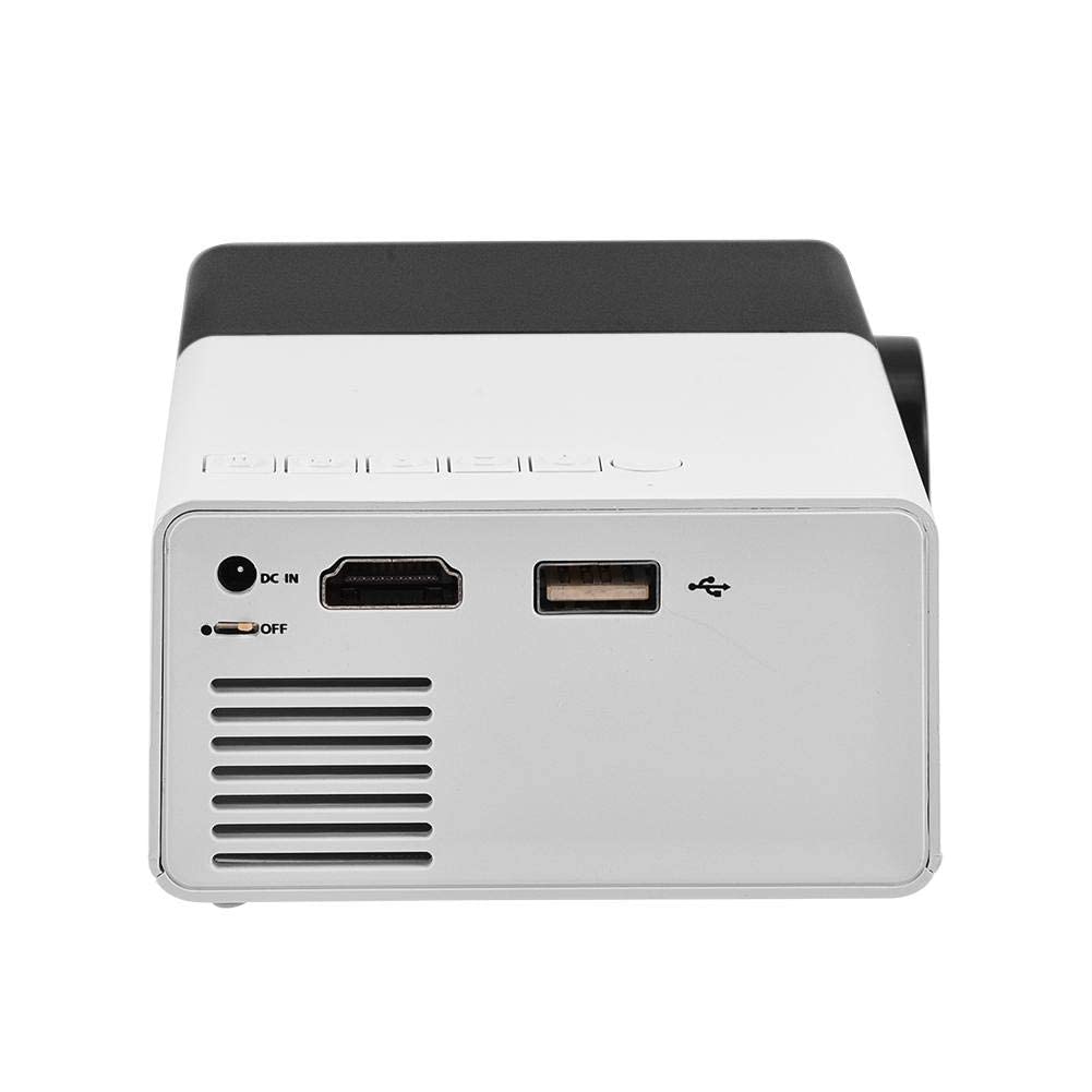 Mini LED Projector , Mini Private Home Theater Portable LED Projector Support 1080P HD HDMI Multimedia Player Clear Stereo Sound for Outdoor Recreation , Entertainment Venues Black White